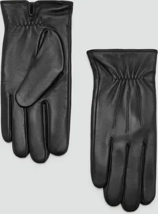 Mango Gants en simili-cuir noir - Homme - M - MANGO MAN