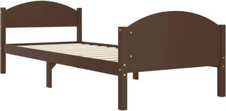 vidaXL Massivholzbett Dunkelbraun Kiefer 100x200 cm Vidaxl