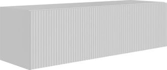 Selsey TV-Lowboard H&auml;ngend 100 cm Mattes Wei&szlig; 2 Ger&auml;umige F&auml;cher Elegante Gepr&auml;gte Front Laminierter Korpus MDF Front Robust ABS Kanten F&uuml;r Fernsehzubeh&ouml;r