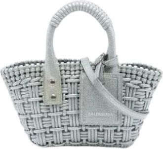 Balenciaga Sac bandouli&egrave;re tress&eacute; Pre-owned - Femme - Pre-owned - Gris - Taille: ONE Size