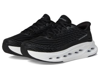 Skechers Damen Max Cushioning Glide Step Sapphire Hands Free Slip-In-Sneaker, Schwarz/Wei&szlig;, 38.5 EU