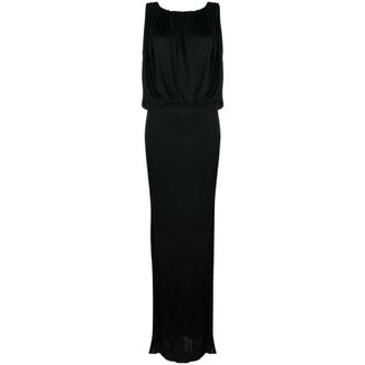 Saint Laurent Drapiertes &auml;rmelloses Jersey-Kleid - - Dresses - Damen - Schwarzk - M