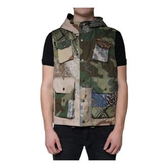Dolce & Gabbana Bunte Patchwork-Kapuzenweste - - Jackets - Herren - Mehrfarbig - XL