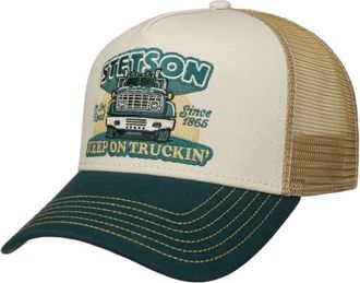 Stetson Casquette Trucker Keep on Trucking Homme - de Baseball Mesh Snapback, avec visi&egrave;re, visi&egrave;re &Eacute;t&eacute; Printemps-&eacute;t&eacute; - Taille Unique Vert fonc&eacute;