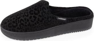 Isotoner Chaussons pantoufles Mules femme ultra confortables à mémoire de forme, modernes, avec une semelle plateforme de 3,7 cm noir 37