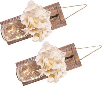 Cabilock Wandleuchte Wandkerzenhalter aus Holz und Glas Kompakter H&auml;ngekerzenhalter mit Robustem Kerzenst&auml;nder Wanddekoration f&uuml;r Wohnzimmer und Weihnachtsstim