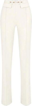 Elisabetta Franchi Pantalon Palazzo - Femme - Pantalons - Blanc - Taille: 46 FR