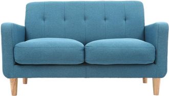 Miliboo Design-Sofa skandinavisch blaugrüner Stoff 2-Sitzer LUNA