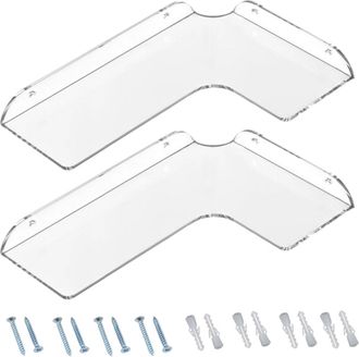 Generic Wand-Schweberegal, 2 St&uuml;ck, robuste Aufbewahrung, Acryl, Wandbehang, f&uuml;r Badezimmer, K&uuml;che, Schlafzimmer, B&uuml;ro, Wohnung, Schlafsaal, Bauernhaus, Kinde