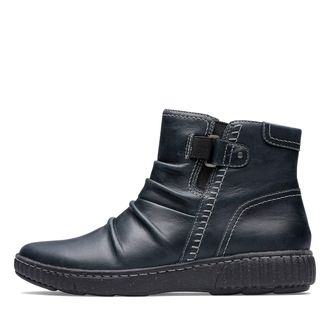 Clarks Caroline Orchid Stiefeletten für Damen, schwarzes Leder, 7 US