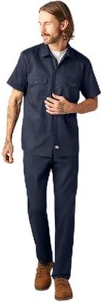Dickies Chemise de Travail &agrave; Manches Courtes Flex Slim Fit pour Homme, Bleu Marine, XL