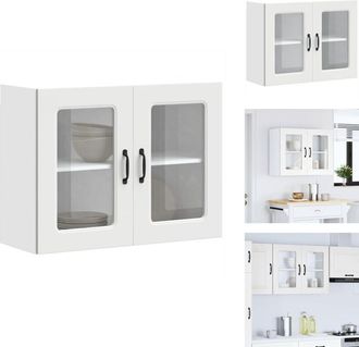 vidaXL Armoire murale de cuisine avec porte en verre Kalmar blanc - Armoire Murale De Cuisine - Armoires Murales De Cuisine - Meuble Mural De Cuisine