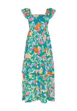 Usha Kleid Frauen gr&uuml;n mehrfarbig