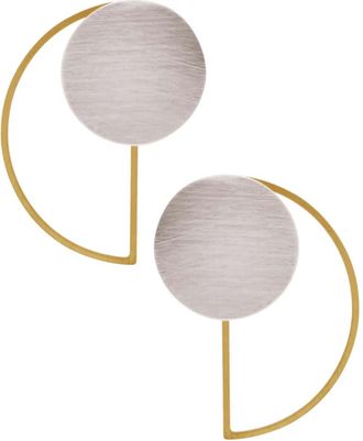 Dansk Copenhagen Boucle doreille 2 en 1 Demi-Lune & Point 2 Tons - Femme - Accessoires - Gris - Taille: ONE Size
