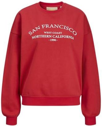Jack & Jones Jack & Jones Jxcilla RLX Ls Print Crew SWT Maillot de survêtement, Racing Rouge, XS Femme