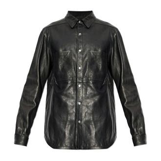 Rick Owens Homme, Vestes, Noir, Taille: L Chemise dext&eacute;rieur en cuir