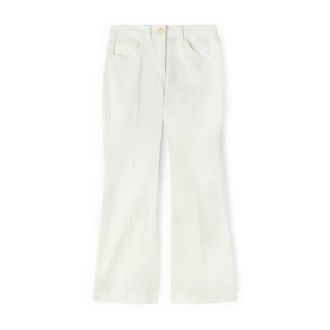 Motivi Kick Flare Drill Pants - - Trousers - Damen - Wei&szlig; - S