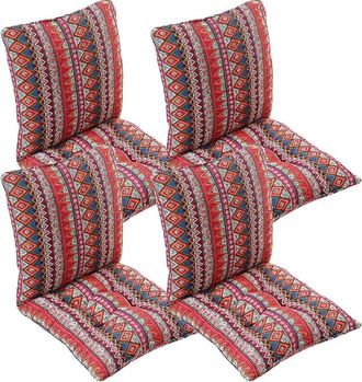 Generic Satz 4/2/1 Stuhlkissen mit R&uuml;ckenteil R&uuml;ckenkissen mit Gurten, Niedriges R&uuml;ckenkissen Gartenstuhl Kissen f&uuml;r St&uuml;hle B&auml;nke in Haus B&uuml;ro Garten Sitzkiss