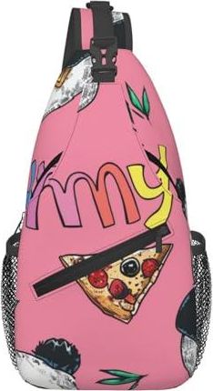 Generic Pandas Eat Pizza Sac &agrave; bandouli&egrave;re de voyage Sac &agrave; dos &agrave; bandouli&egrave;re pour homme Sac &agrave; dos de randonn&eacute;e