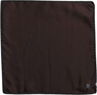 Dolce & Gabbana Brown Dg Crown Silk Square Men Foulard Scarf