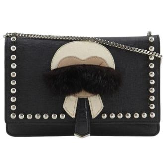Fendi Pre-owned Karl Lagerfeld Leder 2way Umh&auml;ngetasche - - Pre-owned - Damen - Schwarzk - ONE SIZE