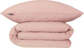 Schiesser Bettwäscheset Laura - Baumwoll Seersucker - 2-teilig - 135 x 200 cm - Hellrosa