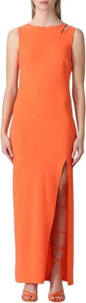 Patrizia Pepe Femme, Robes, Orange, Taille: 38 FR &Eacute;l&eacute;gante Robe Longue Corail