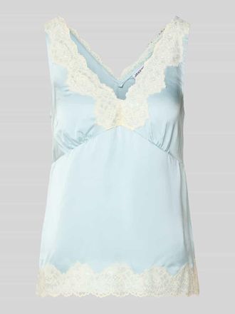 Jake*s Casual Blusentop aus Viskose mit Spitzenbesatz