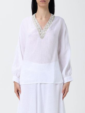 120% Lino Top Femme couleur Blanc