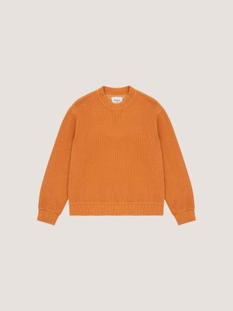 Circolo 1901 Ribbed crewneck sweatshirt Orange ribbed wool / XL