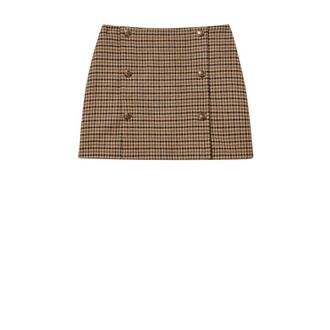 Twinset Wollmischung Minirock mit Karomuster - - Skirts - Damen - Braun - XS