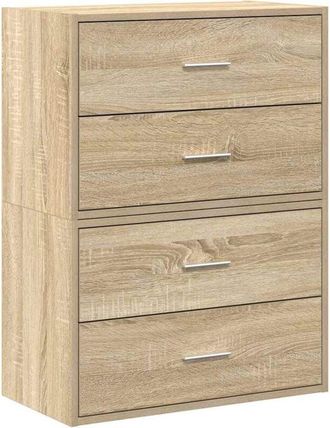 vidaXL Armoires avec 2 tiroirs 2 pcs chêne sonoma bois dingénierie Vidaxl