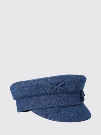 Ruslan Baginskiy Casquette de gavroche en denim de coton avec logo appliqu&eacute;