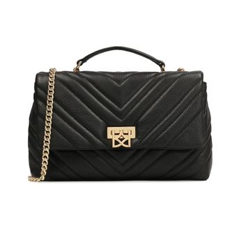 Kazar Klassische schwarze Schultertasche mit Kette - - Bags - Damen - Schwarzk - ONE SIZE