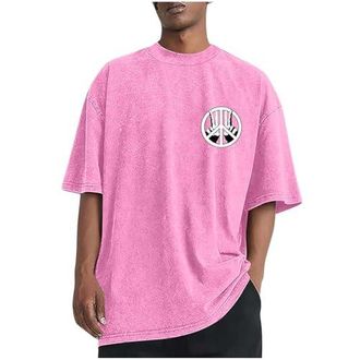 Generic T-shirt d&eacute;contract&eacute; &agrave; manches courtes et col rond pour homme - Style r&eacute;tro - Tendance - L&eacute;ger - Confortable - Respirant - Pour lext&eacute;rieur et le quotid