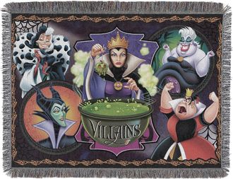 Disney Pixar Villains Vile Villains gewebte Wandteppich-Überwurfdecke, 121,9 x 152,4 cm, Mehrfarbig, 1 Stück