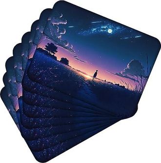 MG Design Mg Design Lot de 8 Sets de Table en liège - Anime 1 - 30 × 40 cm - résistants à la Chaleur, faciles à Nettoyer