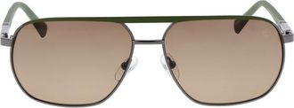 Timberland TI-1066471 Polarized Metal Aviator Sunglasses - Gunmetal