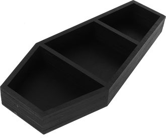 Angoily Großes Sargregal aus Holz Gothic Wandregal Coffin Shelf mit Robustem Design für Wohnzimmer Schlafzimmer Badezimmer Halloween Deko und Aufbewahrung von