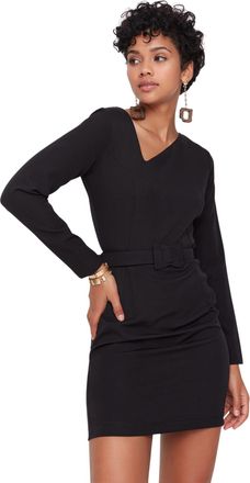 Trendyol Trendyol Damen Woman Mini A-line Crew Neck Woven Dress Kleid, Schwarz, 36