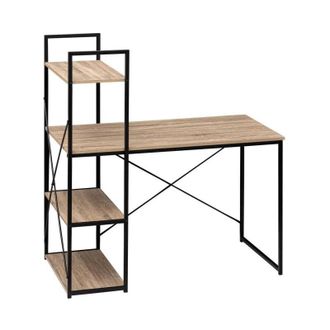 5five Simply Smart Five Simply Smart - Bureau Design avec &Eacute;tag&egrave;res Aliaj 120cm Naturel
