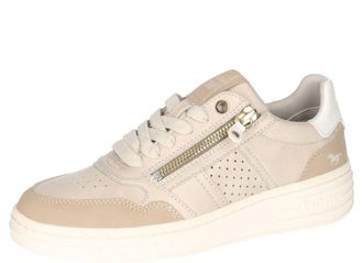 Mustang Jeans Damen Sneaker mit Reißverschluss und Schnürsenkel pflegeleicht 1510-303, Größe:41 EU, Farbe:Beige