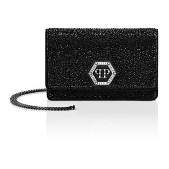 Philipp Plein Strass Hexagon Mini Schultertasche - - Bags - Damen - Schwarzk - ONE SIZE