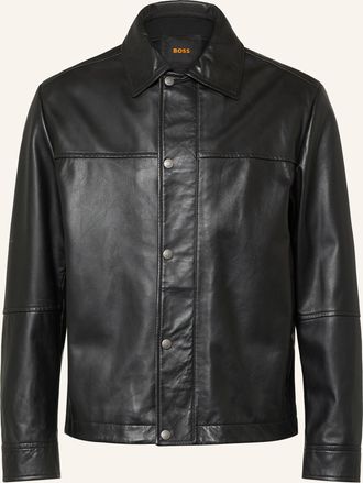 HUGO BOSS Lederjacke Joban schwarz