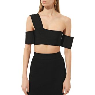 Alexander McQueen Womens Black Elastane Tank Tops