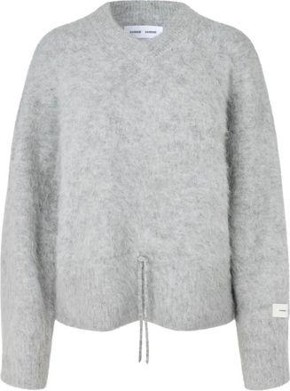 Sams&oslash;e & Sams&oslash;e Salo V-Neck - - Knitwear - Damen - Grau - S