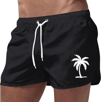 Generic Short de bain hawa&iuml;en &agrave; s&eacute;chage rapide pour homme avec poches, Noir, XXL