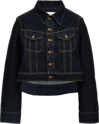 Victoria Beckham Femme, Vestes, Bleu, Taille: 32 FR Veste en Jean Courte