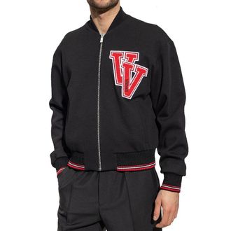 Versace Mens Black Virgin Wool Bomber Clothing