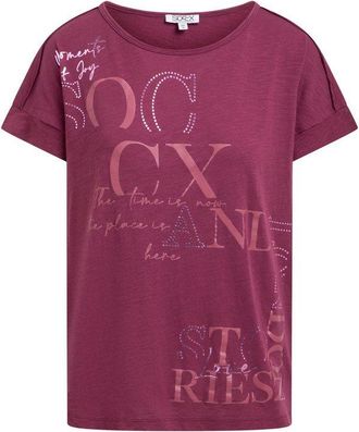 soccx Rundhalsshirt mit &uuml;berschnittener Schulter